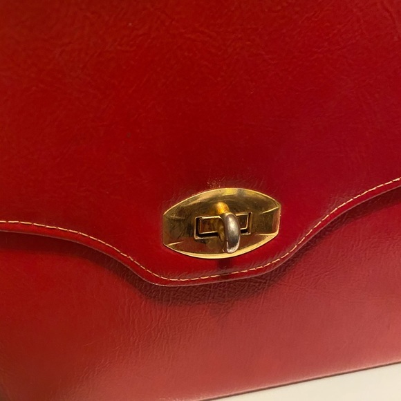Bags | Vintage Leather Red Handbag | Poshmark